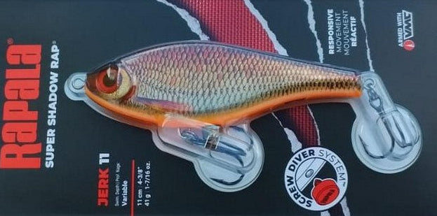 RAPALA SUPER SHADOW RAP JERK SSDRJ 11 cm RFSHL (Live Redfin Shiner) li ...